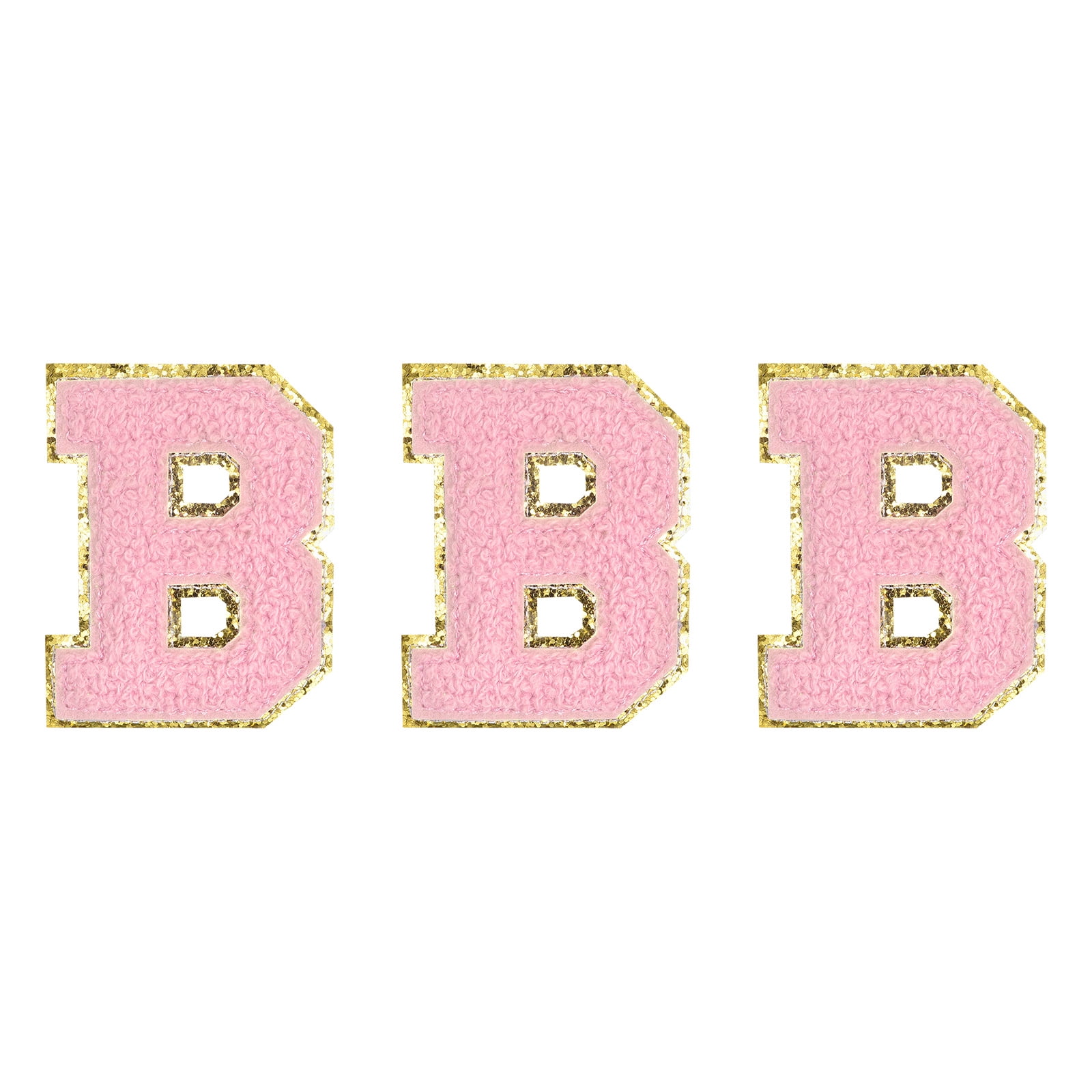 Chenille Letters B Patches Large Size 80mm/3.15 Inch Golden Glitter for Clothing,Shoes,Hats 3PCS ...