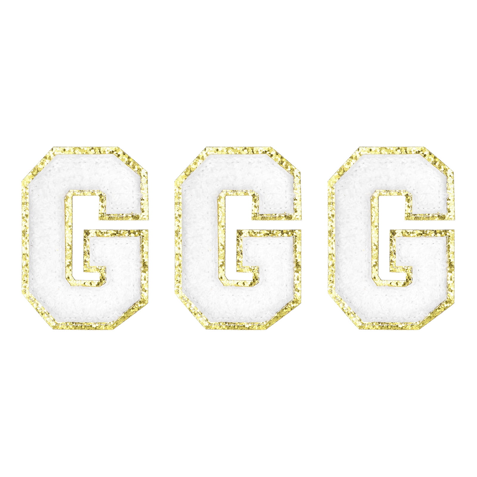 Chenille Letters G Patches Large Size 80mm/3.15 Inch Golden Glitter for ...