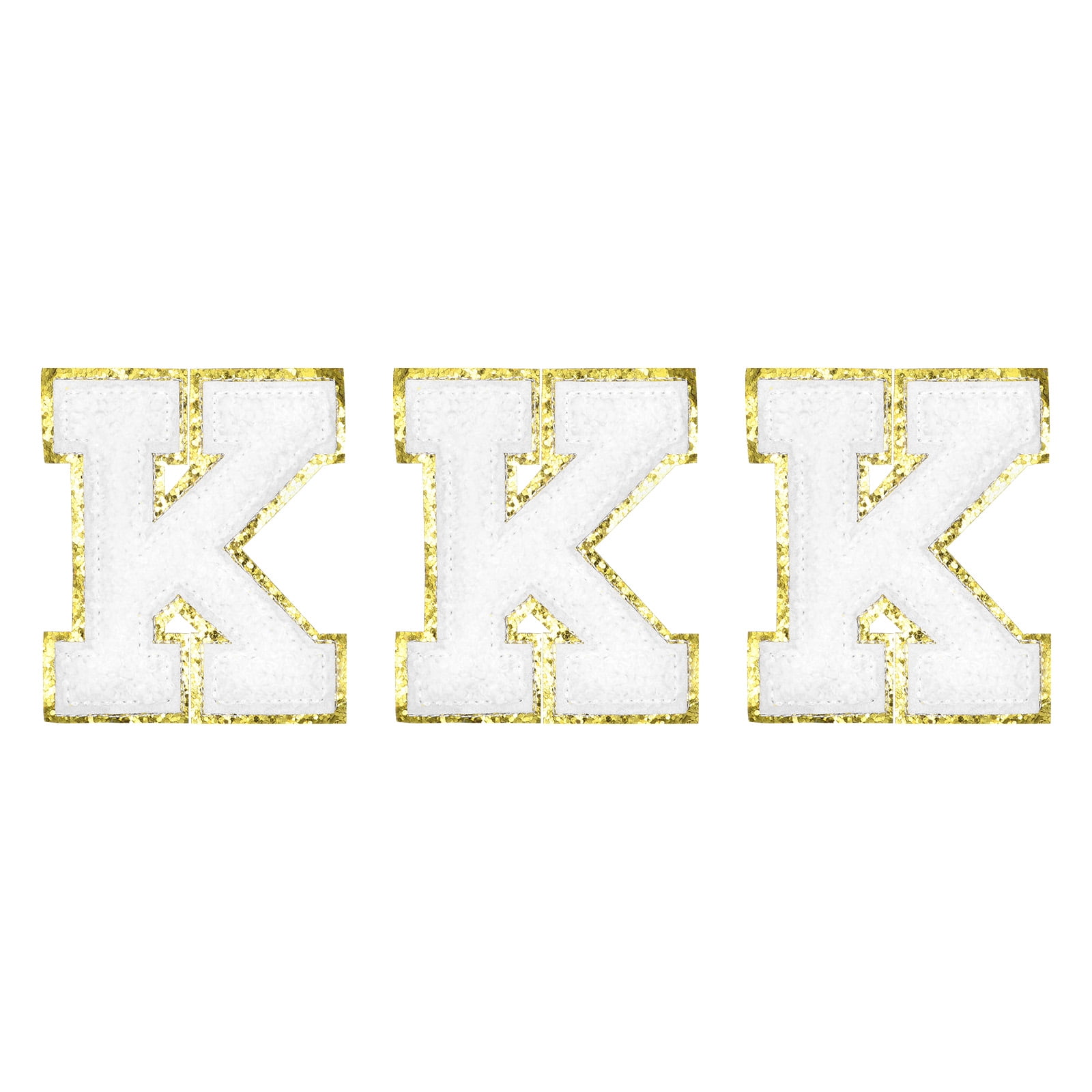 Chenille Letters K Patches Large Size 80mm/3.15 Inch Golden Glitter for ...