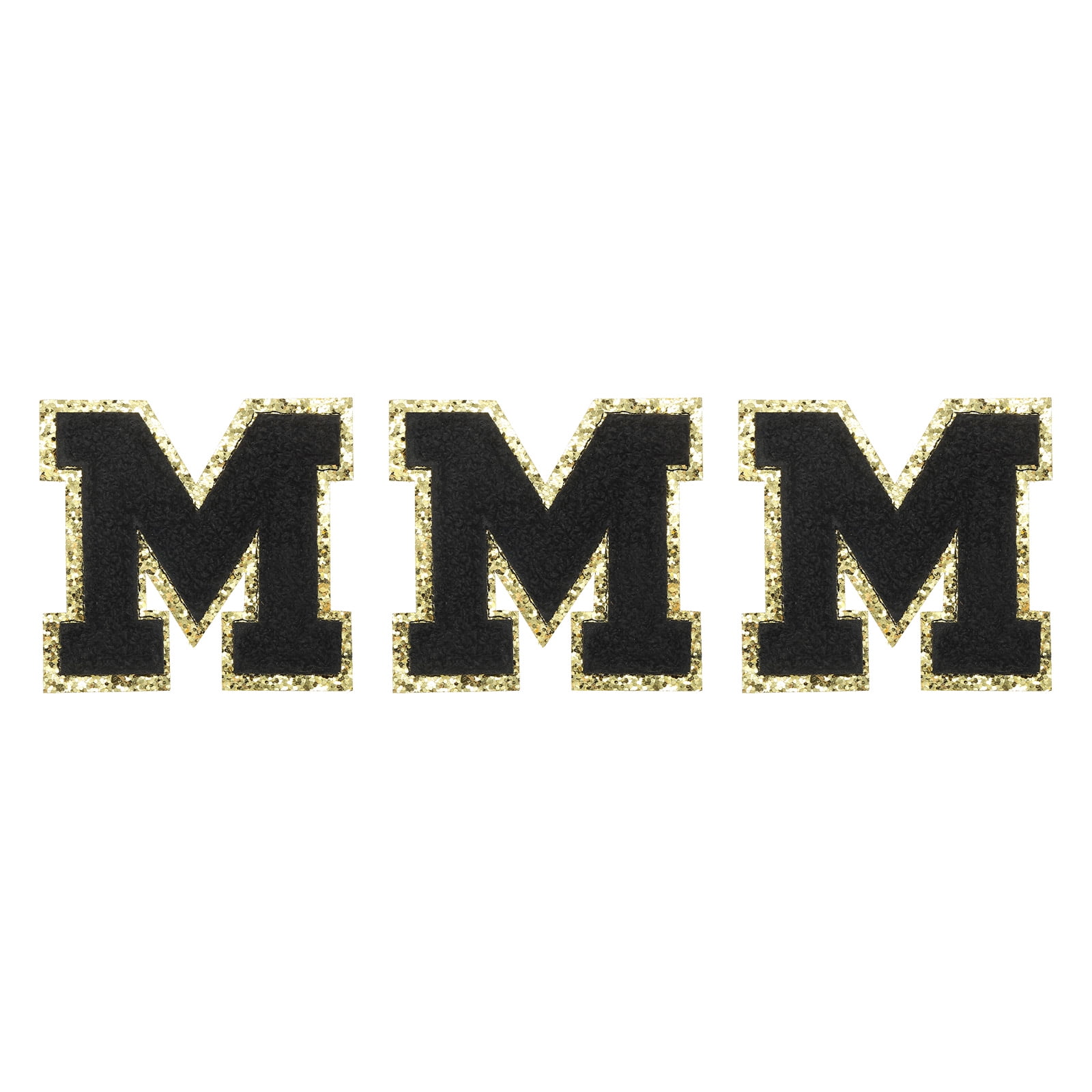 Chenille Letters M Patches Large Size 83mm/3.27 Inch Golden Glitter for ...