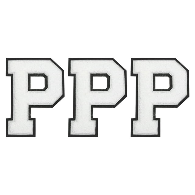 Chenille Letters P Patches 4-1/2 Inch Iron on Letters P Patches Black ...