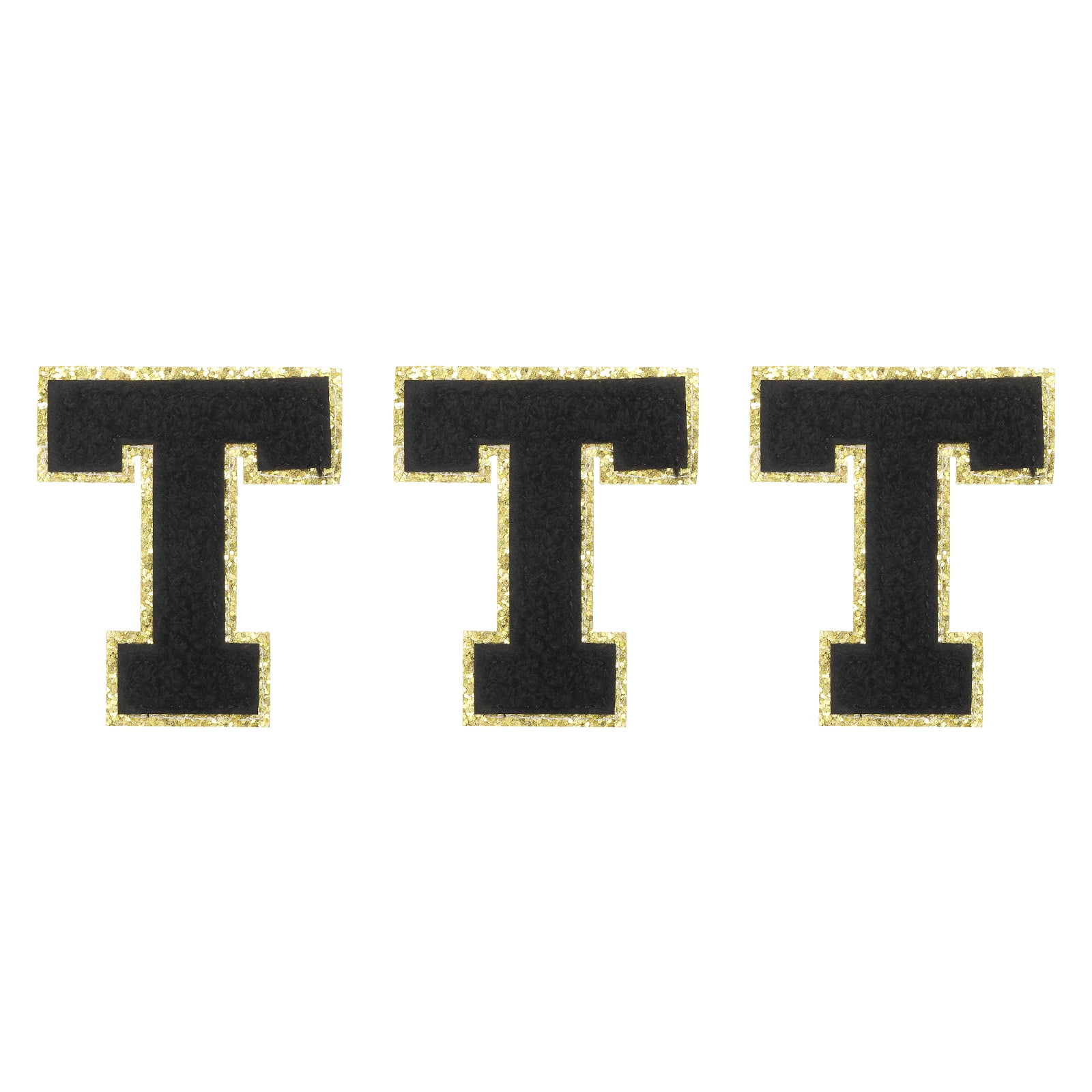 Chenille Letters T Patches Large Size 80mm/3.15 Inch Golden Glitter for ...
