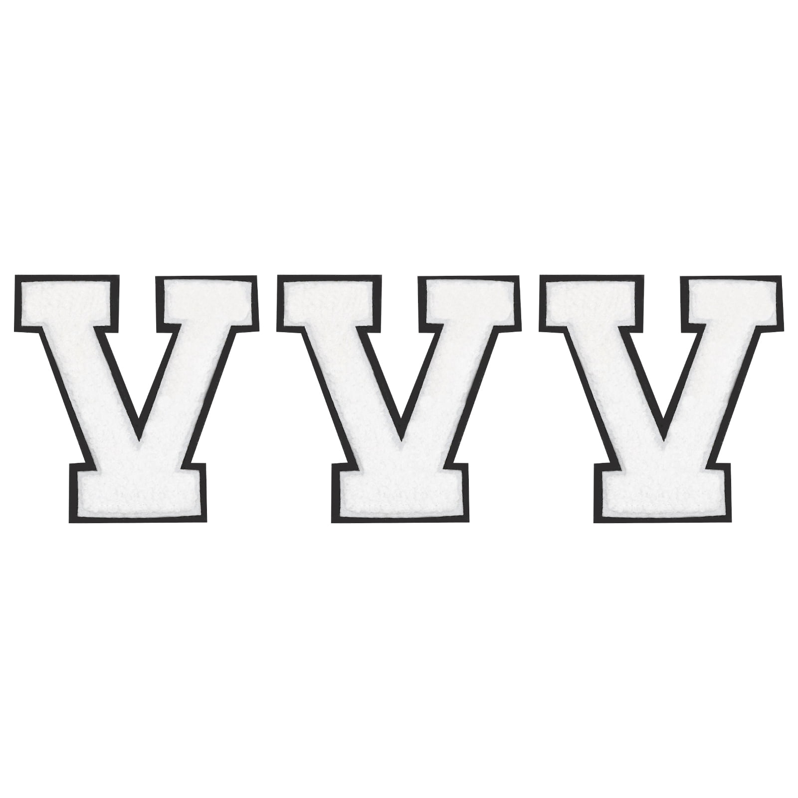 Chenille Letters V Patches 4-1/2 Inch Iron on Letters V Patches Black ...