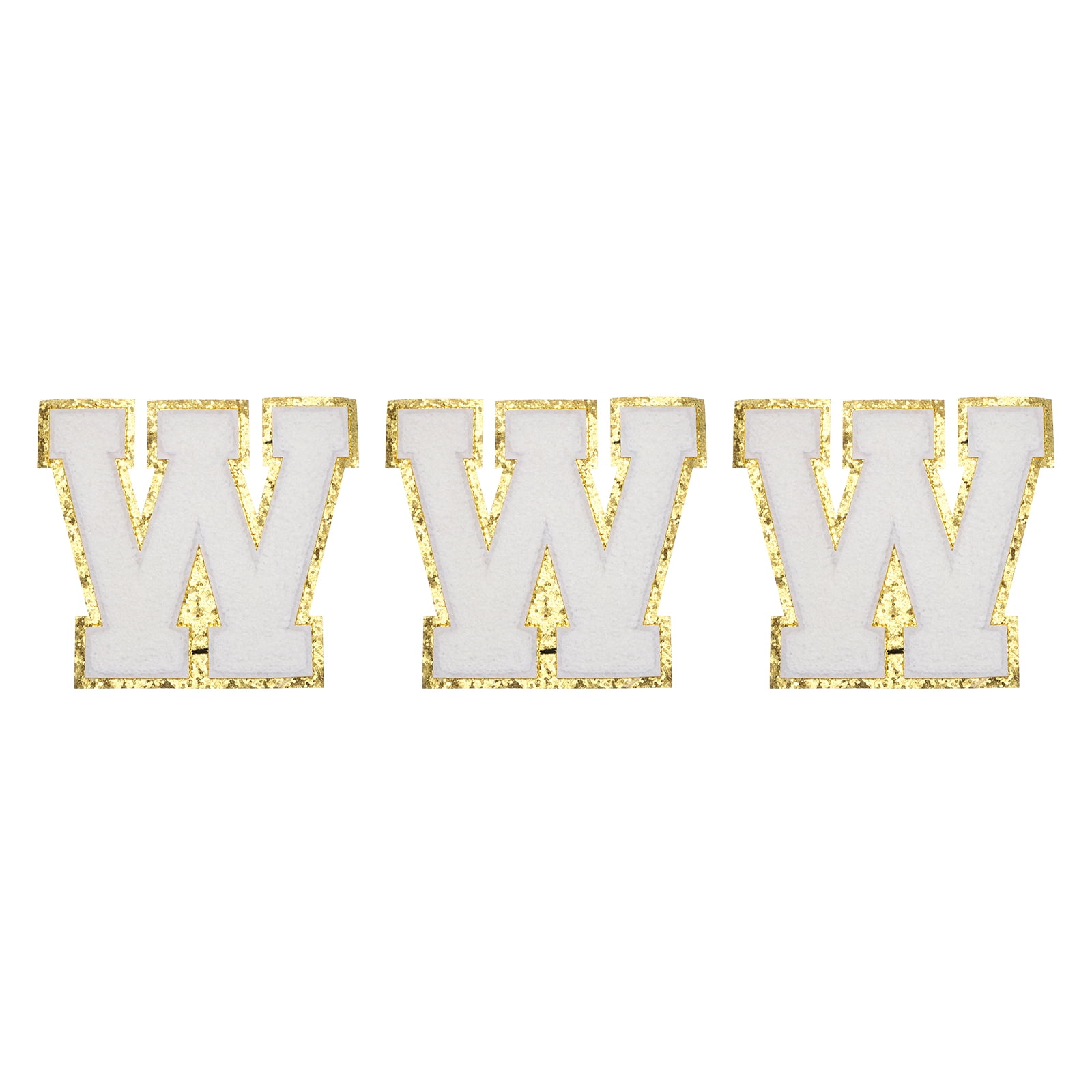 Chenille Letters W Patches 4-1/2 Inch Iron on Letters W Patches Golden ...