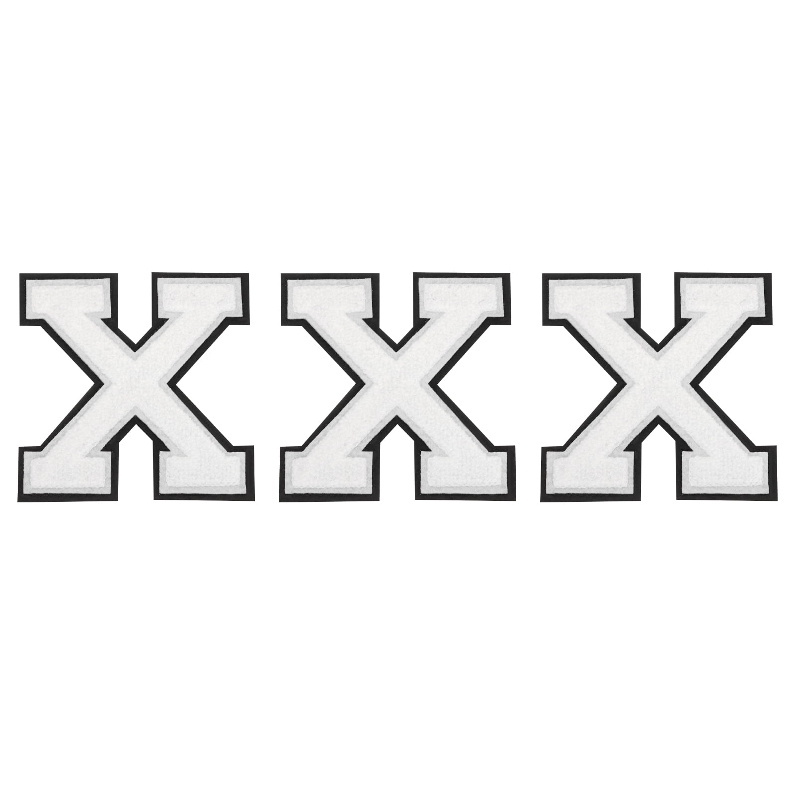 Chenille Letters X Patches 4-1/2 Inch Iron on Letters X Patches Black ...