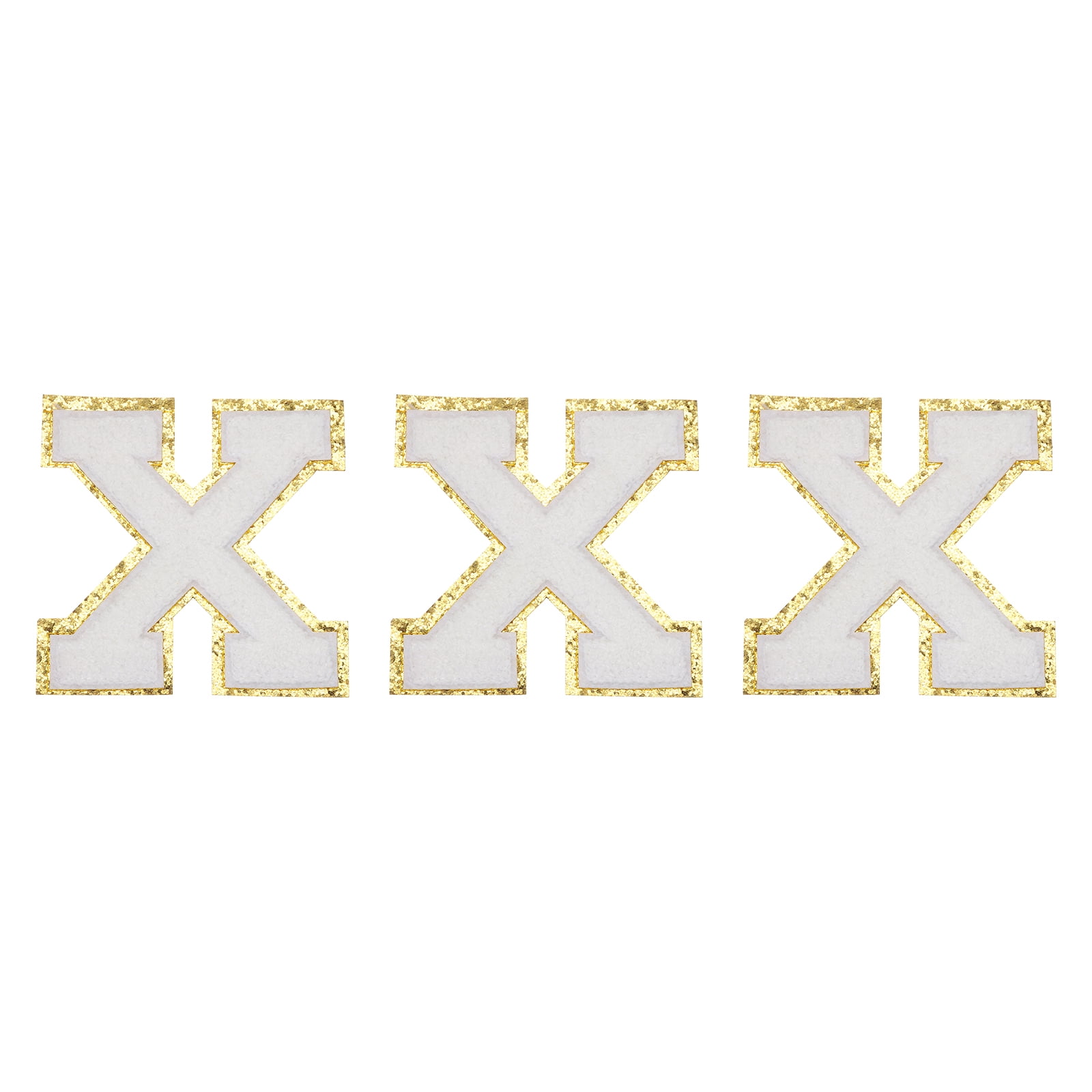 Chenille Letters X Patches 4-1/2 Inch Iron on Letters X Patches Golden ...