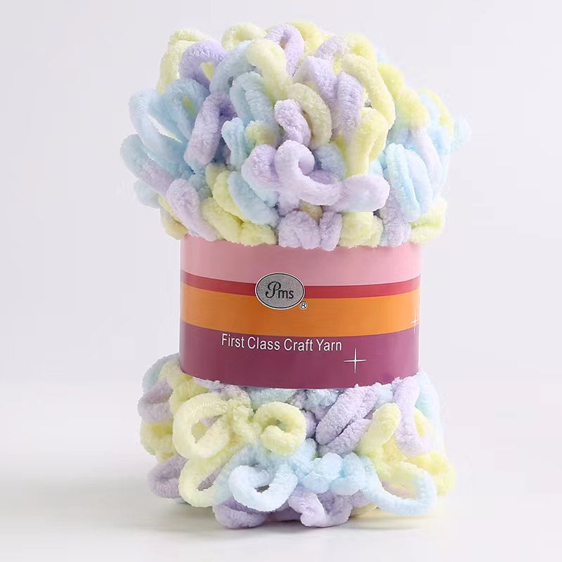 Chenille Loop Yarn, Puffy Yarn Chunky Craft Finger Knitting Loopy Yarn ...