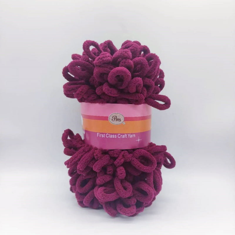 Chenille Loop Yarn, Puffy Yarn Chunky Craft Finger Knitting Loopy Yarn ...