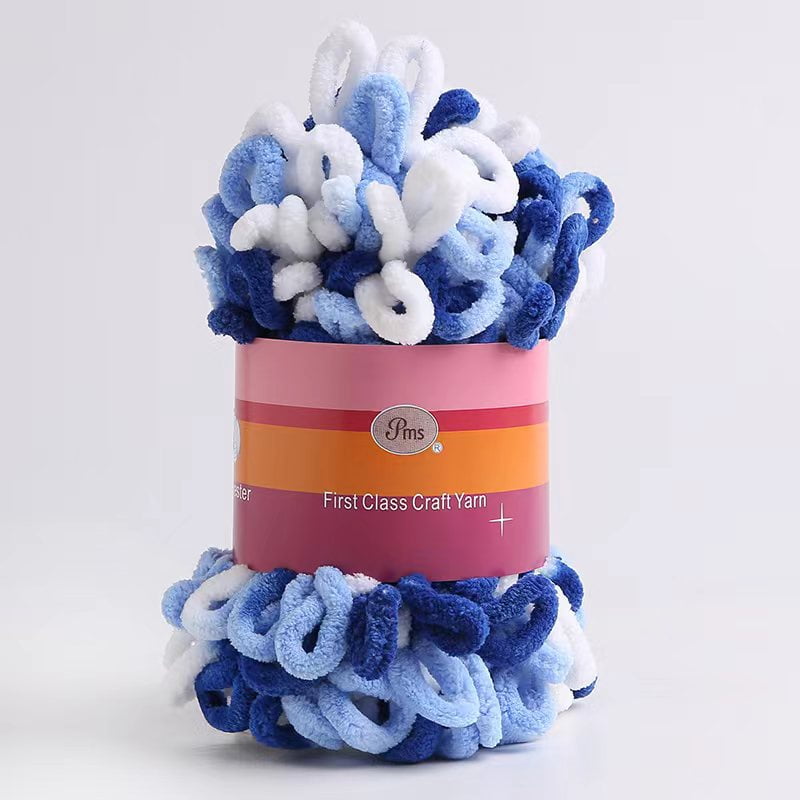 Chenille Loop Yarn, Puffy Yarn Chunky Craft Finger Knitting Loopy Yarn, Soft and Light Material ...