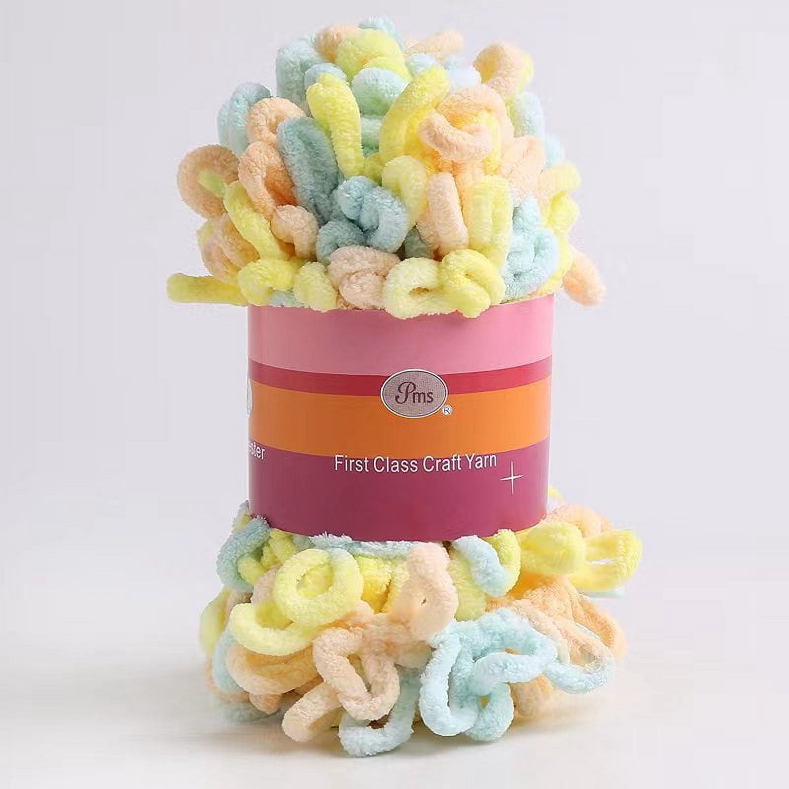 Chenille Loop Yarn, Puffy Yarn Chunky Craft Finger Knitting Loopy Yarn ...
