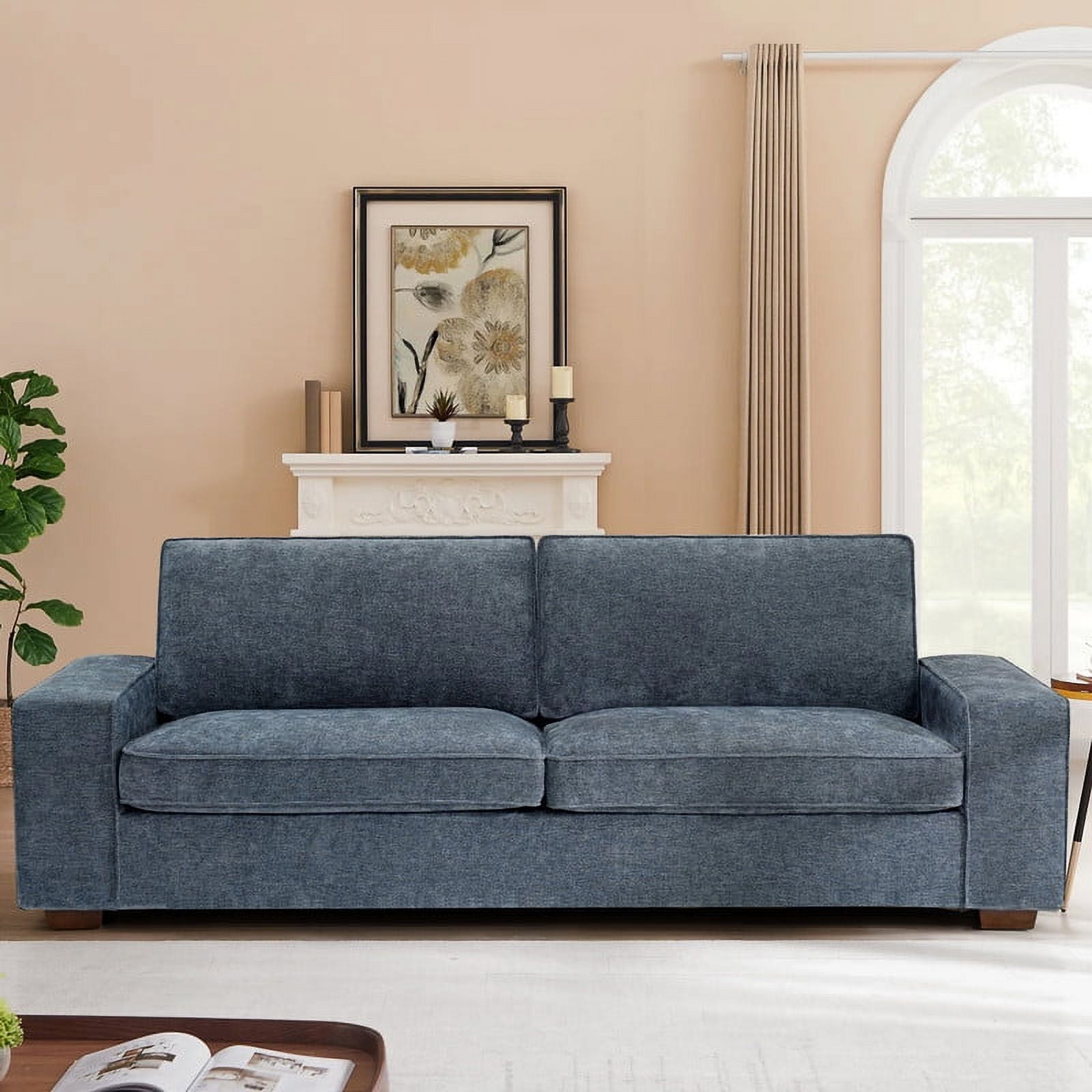 Chenille Loveseat Couch -88.6" Modern Design Sofa with Solid Wood ...