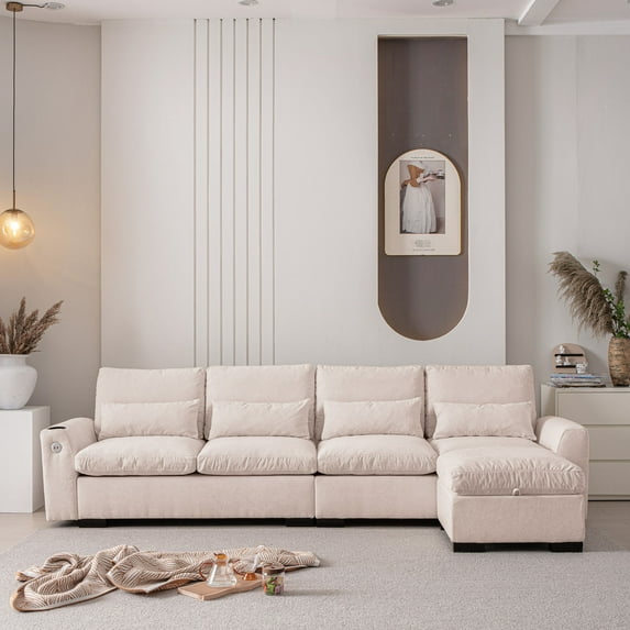 Chenille Main Material - Hidden Storage in Ottoman & Comfortable ...