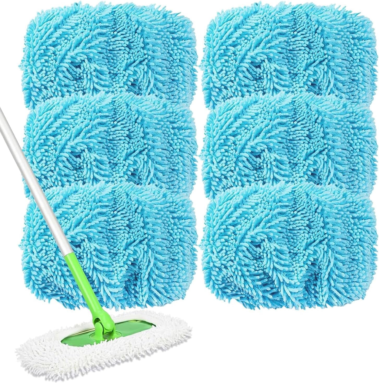Chenille Mop Refill Pads for Home Use, 6 PC Reusable MopPads Fit for ...
