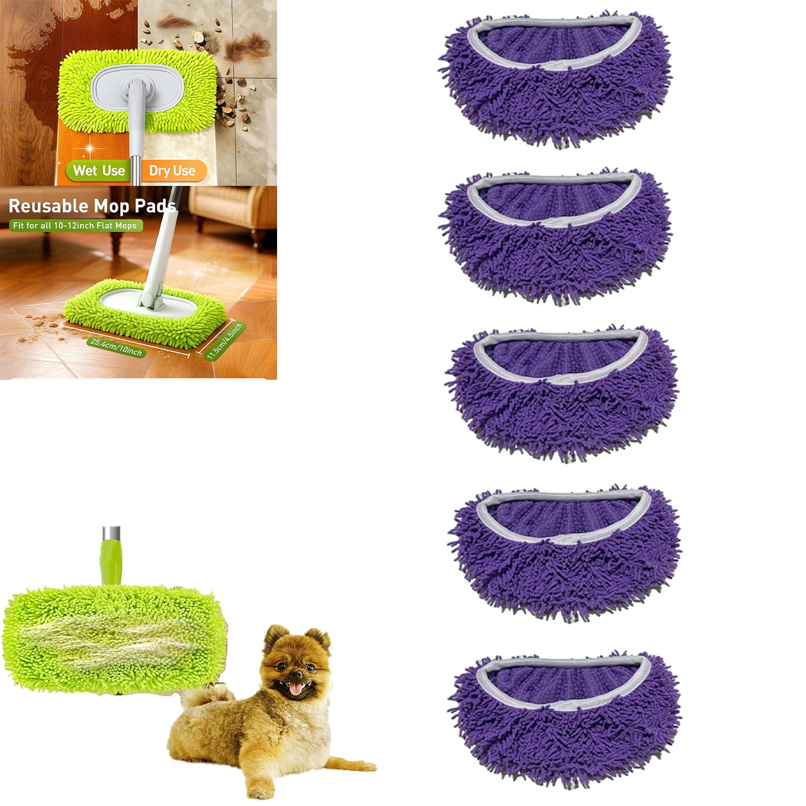 Chenille Mop Refill Pads for Home Use, Replacement Mop Heads for Floor ...