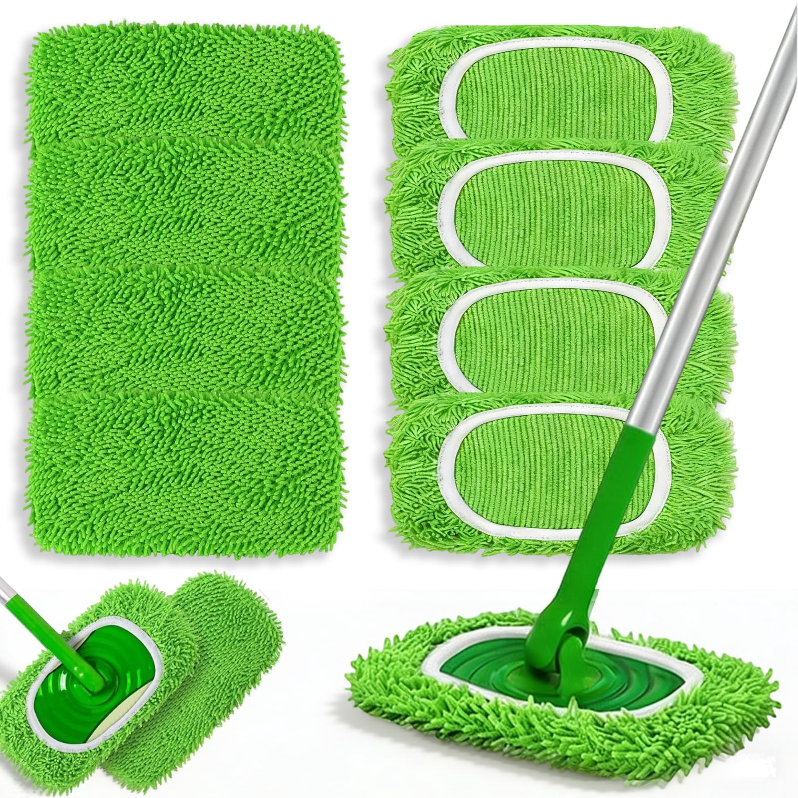 Chenille Mop Refill Pads for Home Use, Reusable Microfiber Mop Pads ...