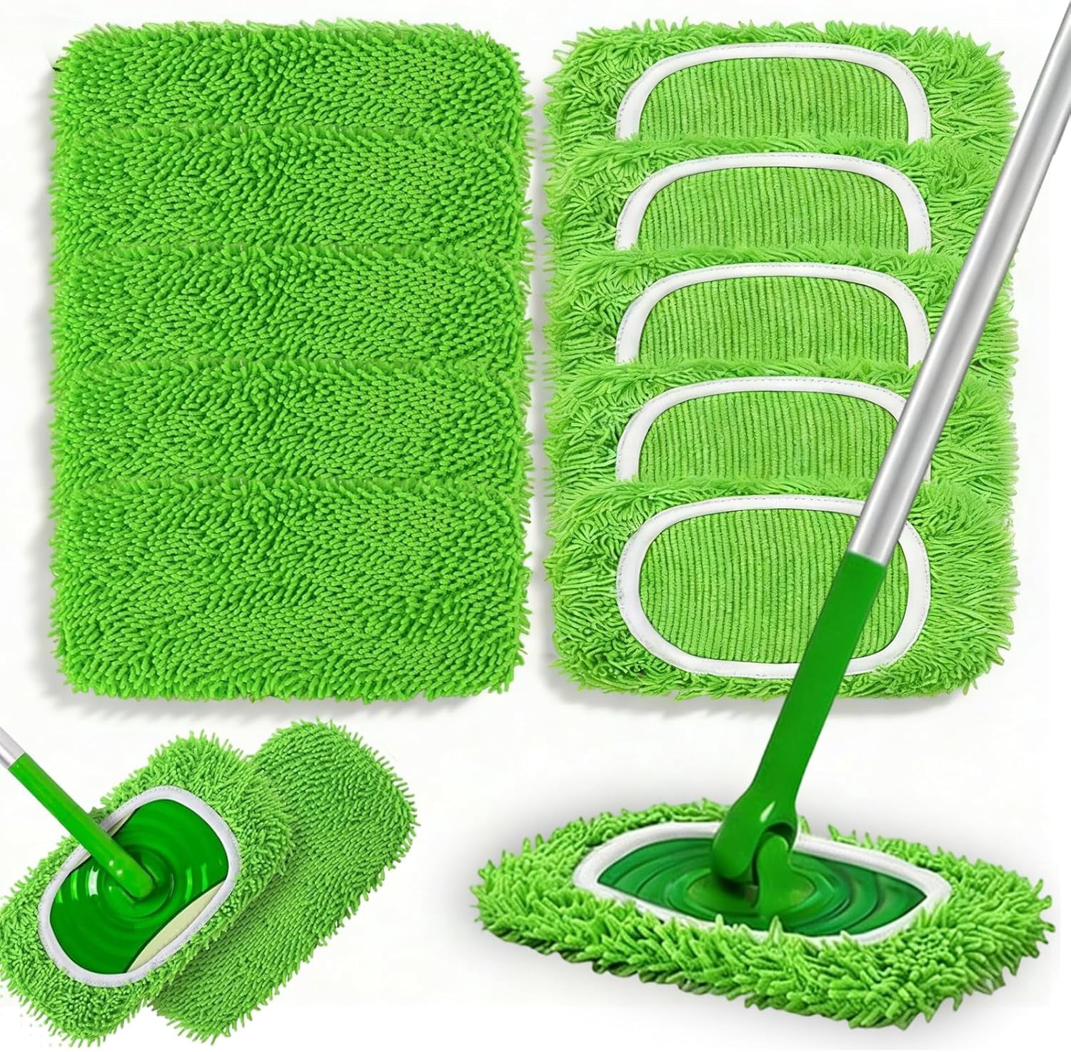 Chenille Mop Refill Pads for Home Use,Reusable & Washable Microfiber ...