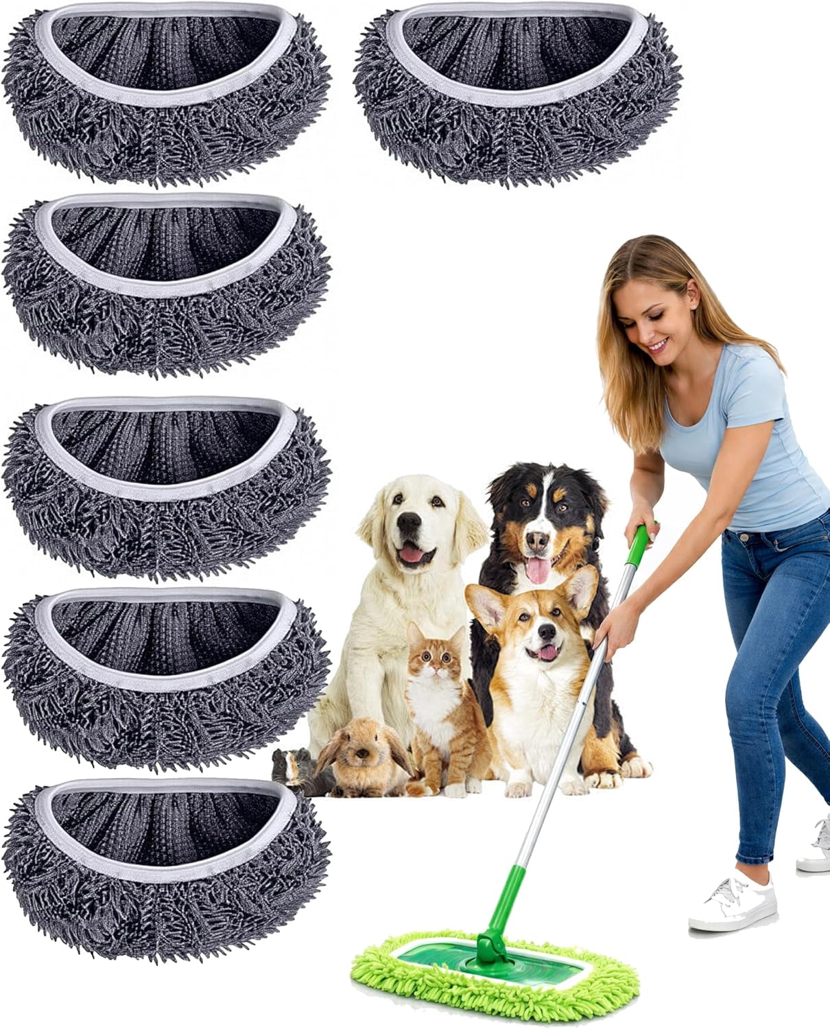 Chenille Mop Refill Pads for Home Use - Super Absorbent & Multi-Surface ...