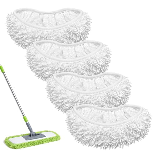 Reusable Mop Pads, Washable Microfiber Chenille Mop Replacement Covers ...