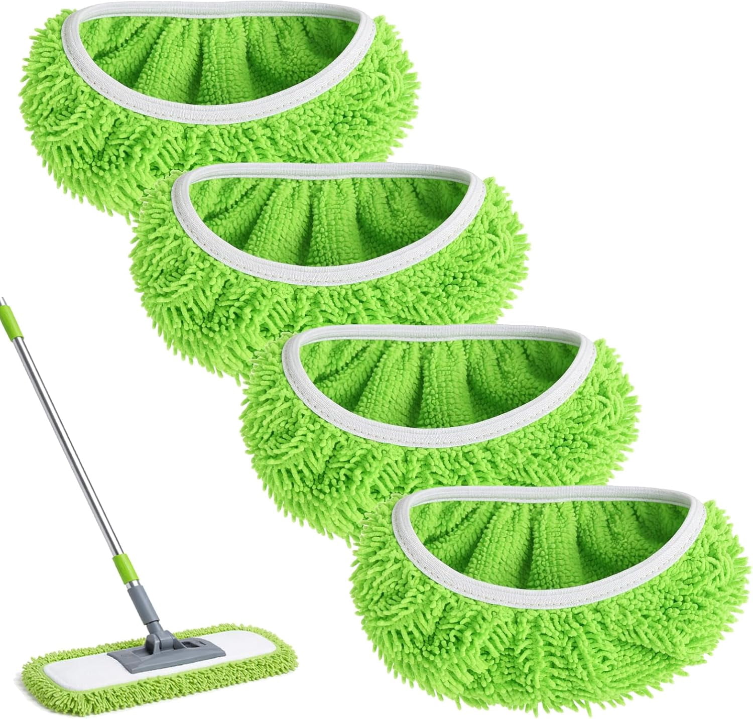 Chenille Mop Refill Pads for Home Use, Multi-Surface Flat Mop with ...