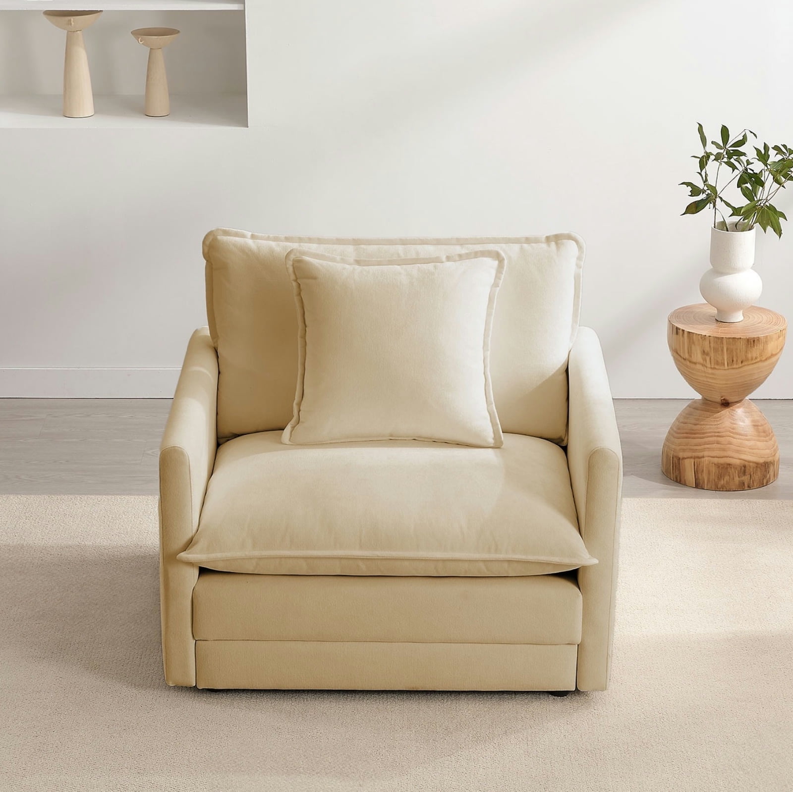 Chenille Oversized Accent Chair - 39”W Big Comfy Reading Chair, Modular Cloud Chair, Cozy ...