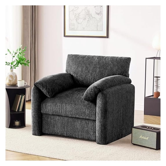 Chenille Oversized Armchair, 38.6'" Wide Accent Chairs for Living Room ...