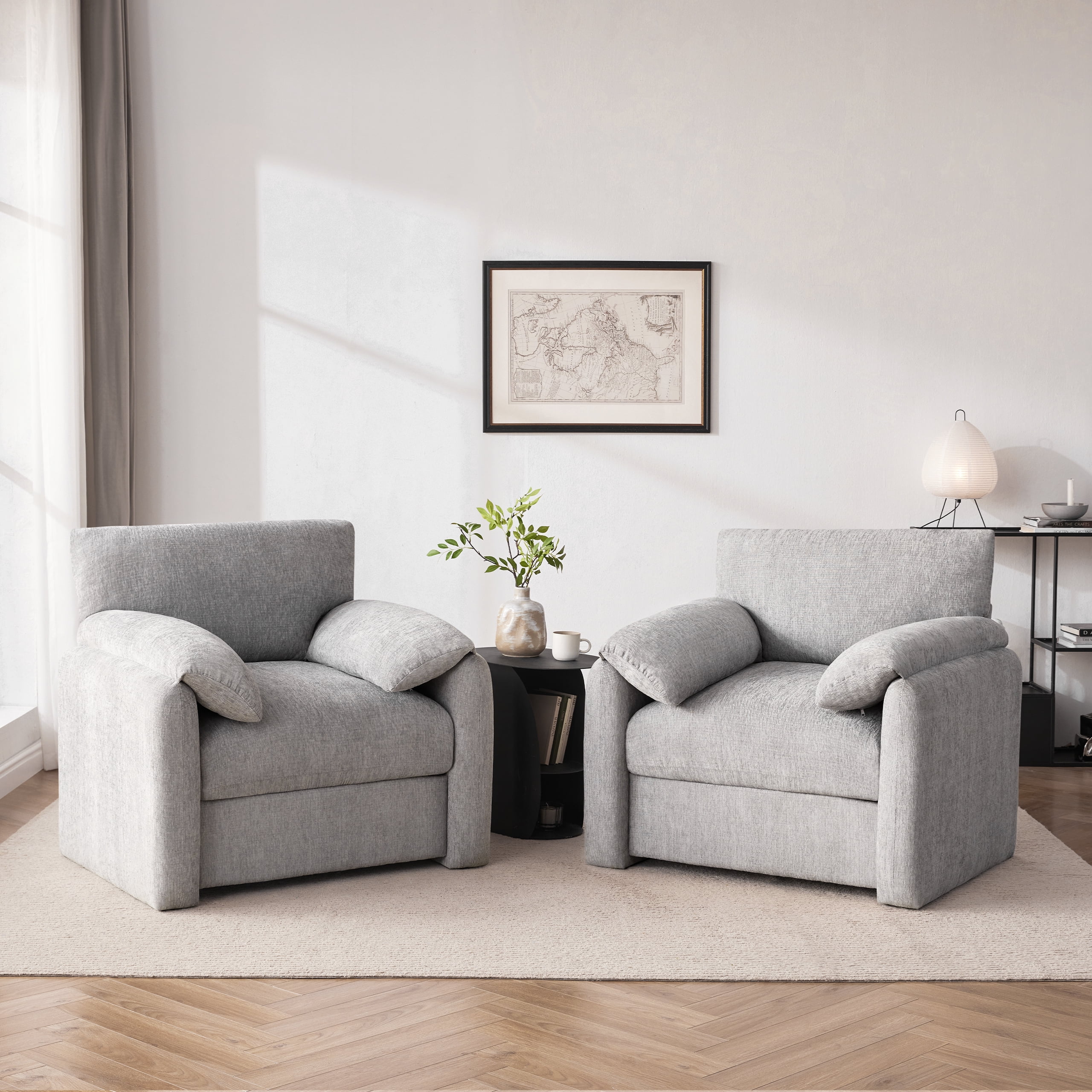 Chenille Oversized Armchair, 38.6" Wide Accent Chairs for Living Room ...