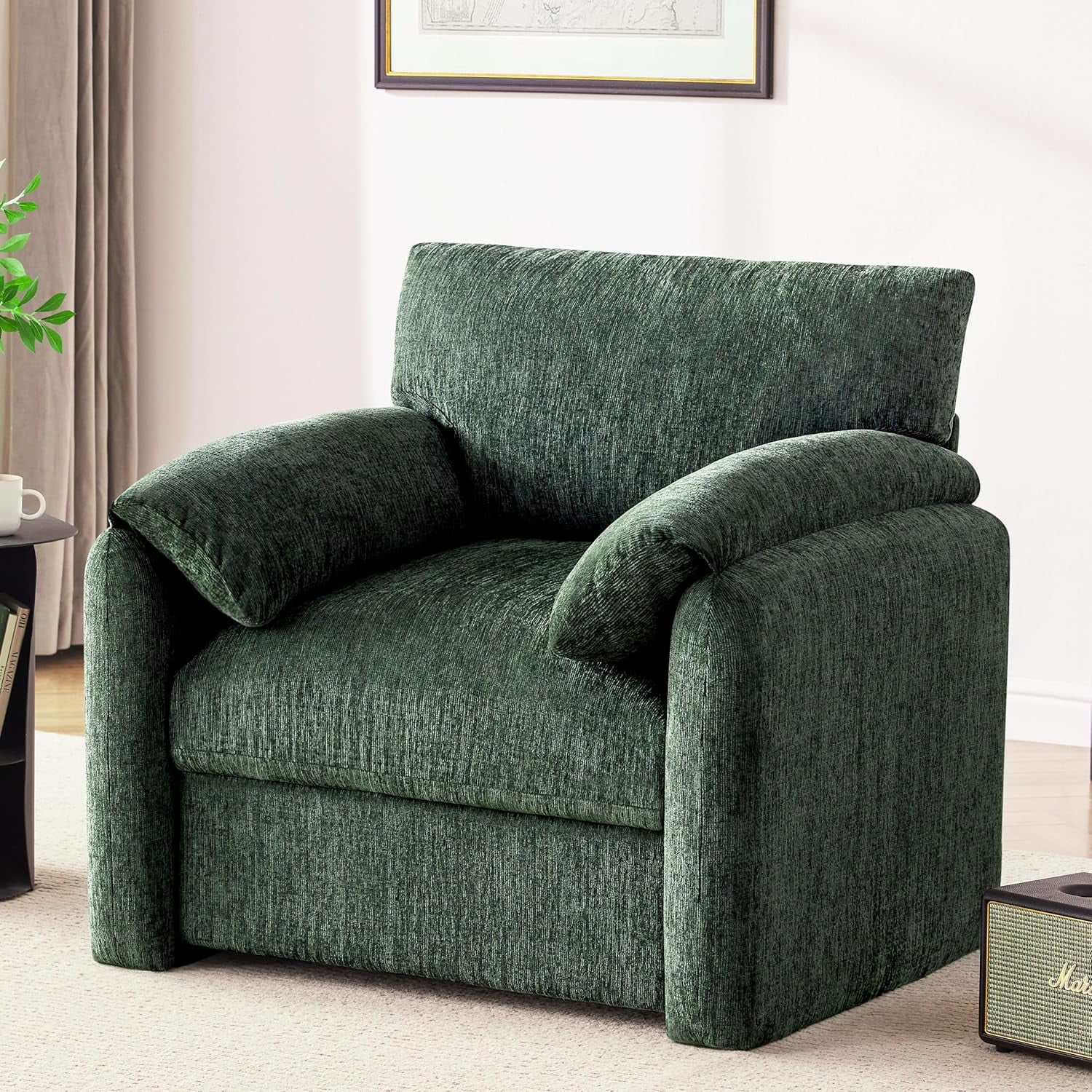 Chenille Oversized Armchair, 38.6" Wide Accent Chairs for Living Room ...
