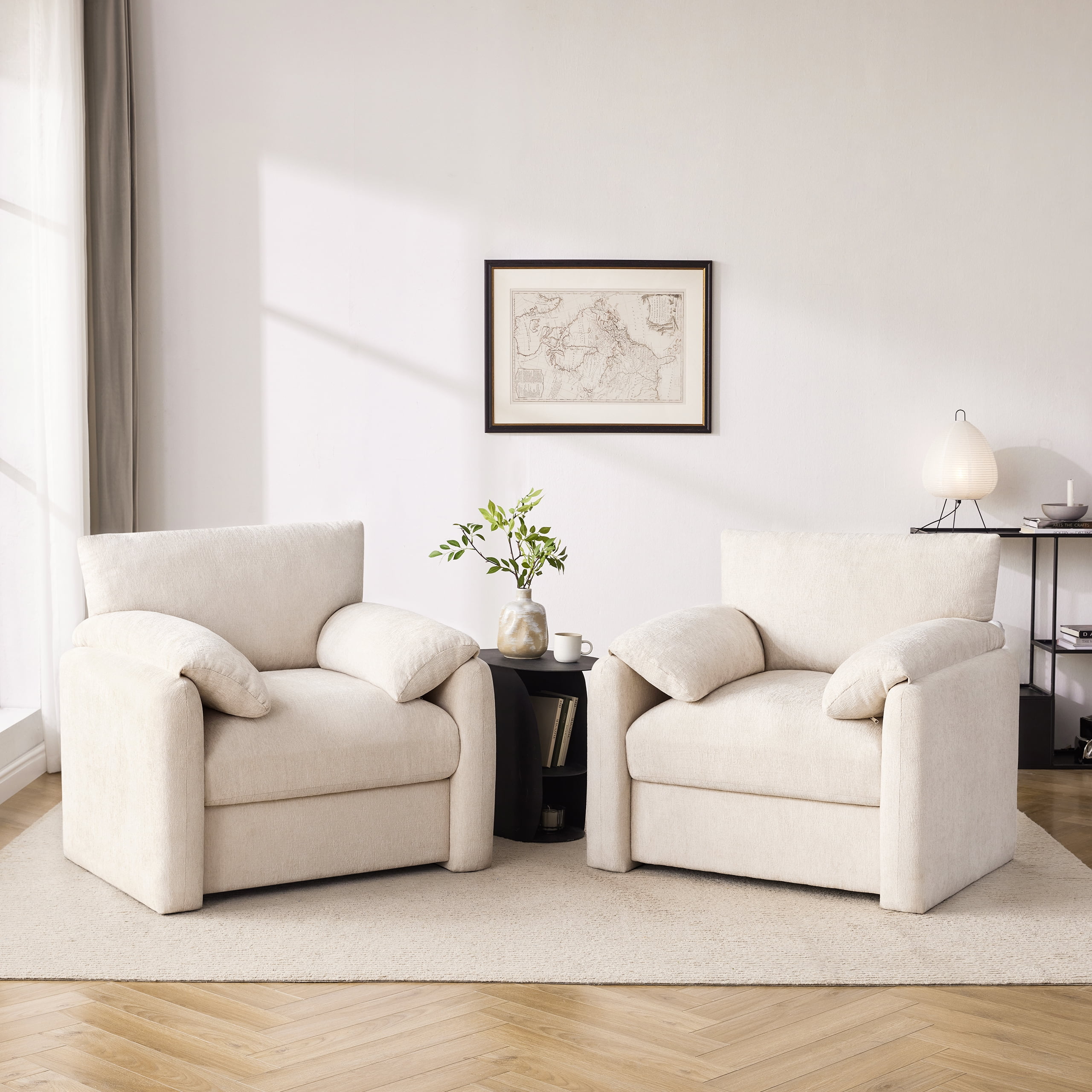 Chenille Oversized Armchair, 38.6" Wide Accent Chairs for Living Room ...