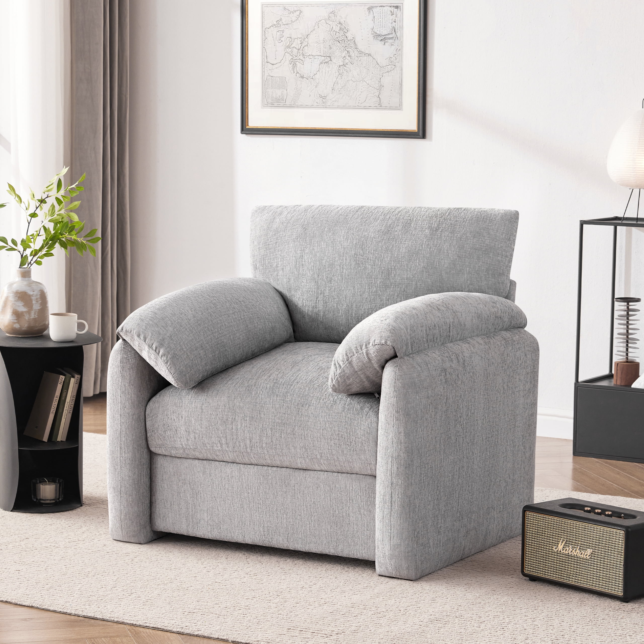 Chenille Oversized Armchair, 38.6" Wide Accent Chairs for Living Room ...