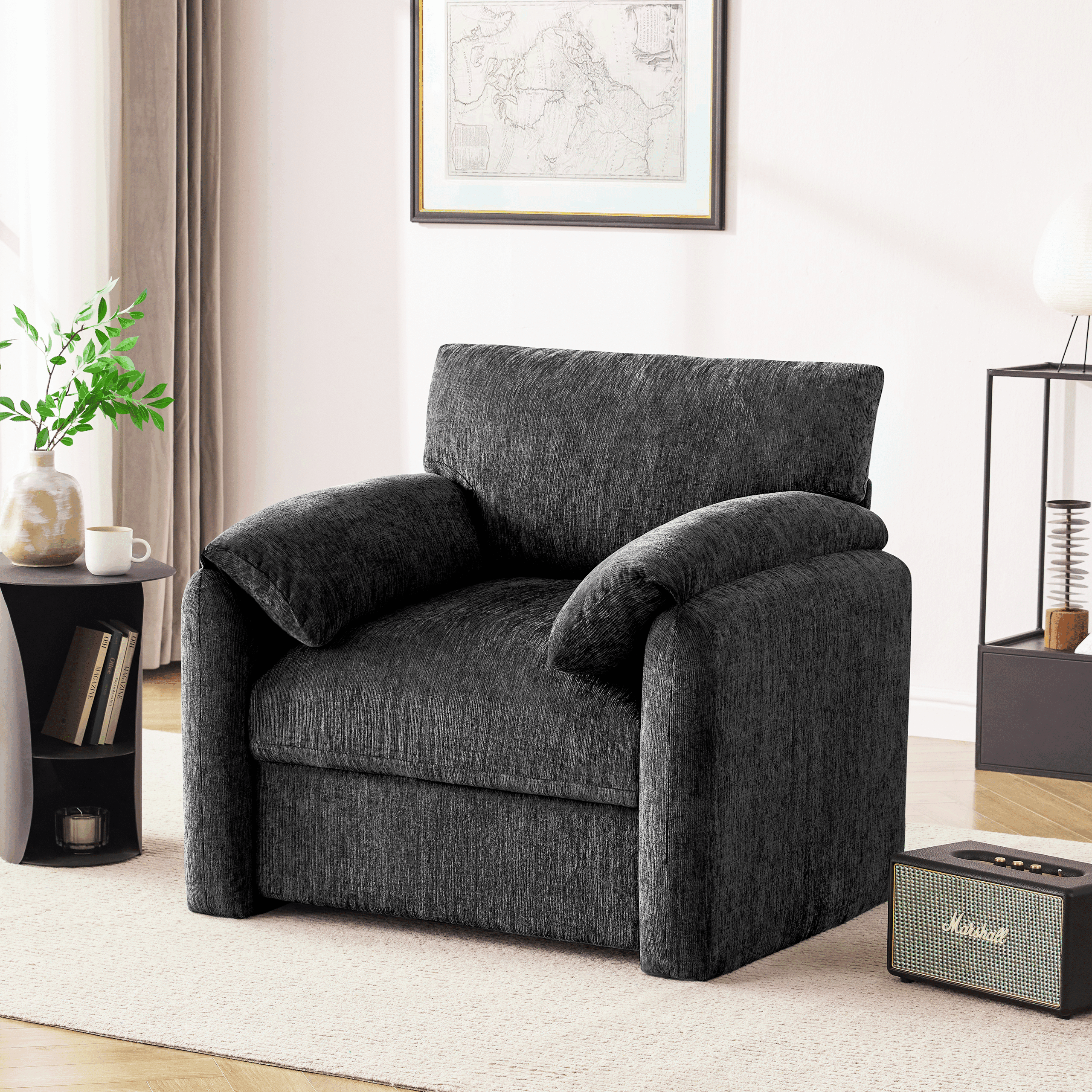 Chenille Oversized Armchair, 38.6