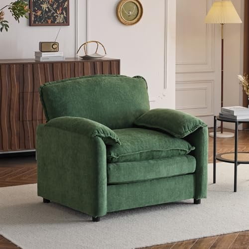 Chenille Oversized Armchair, 38.6" Wide Modern Accent Chairs & Single ...