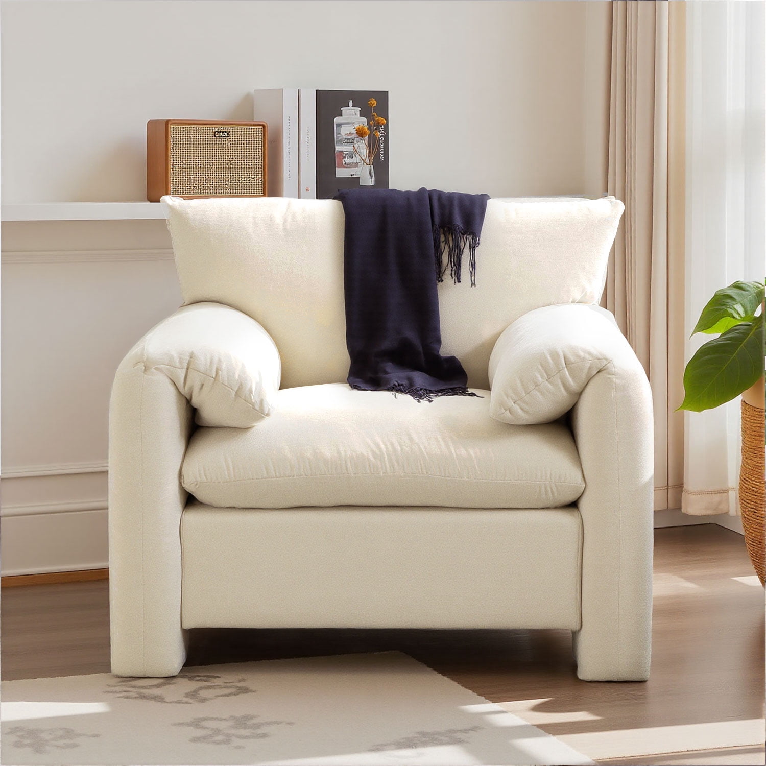 Chenille Oversized Armchair - Modern Accent Chair & Single Sofa Lounge ...