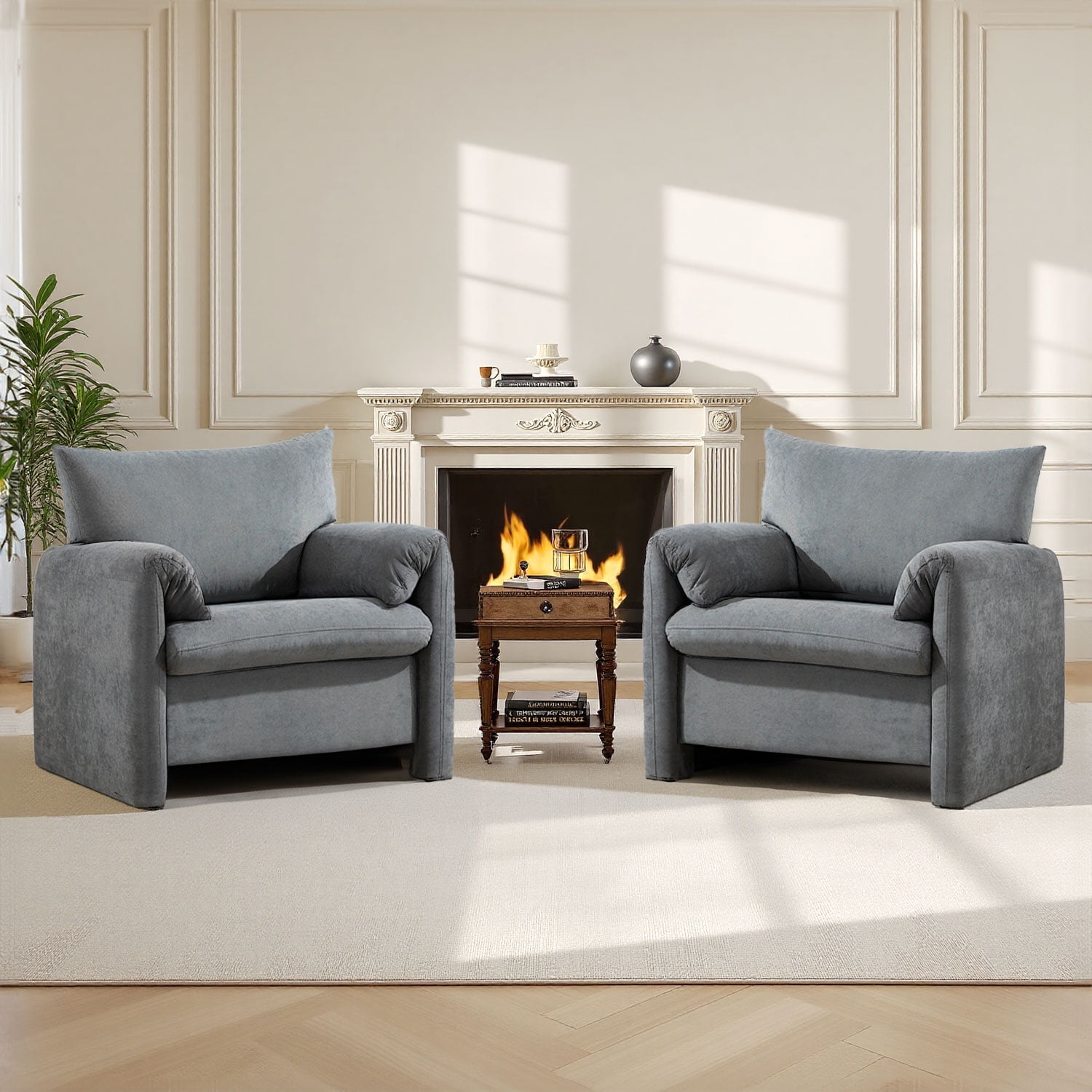Chenille Oversized Armchair-Modern Accent Chair & Single Sofa Lounge ...