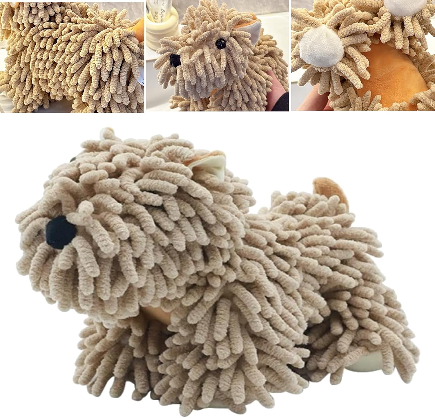 Chenille Puppy Towel Animal Shaped Hand Drying Cloth for Kitchen Bath ...