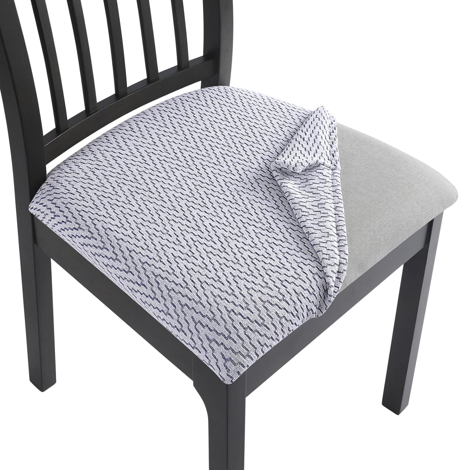 Chenille Seat Covers for Dining Room Chairs Stretch Jacquard Chair Seat ...