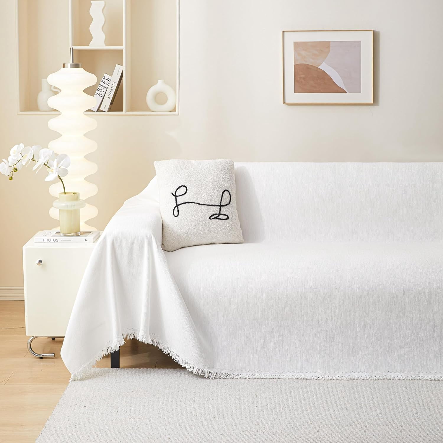 Chenille Single Sofa Covers, Washable, Thick Soft Fabric, Multi-Use ...