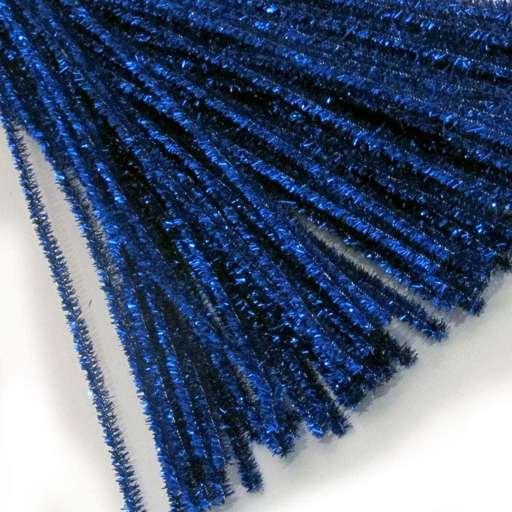 Chenille Sparkly Stems, Pipe Cleaner, 12-in (30-cm), 50-pc, Royal Blue ...