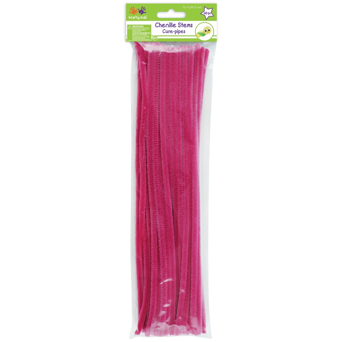 Chenille Stems 6mmX12" 40/Pkg-Fuchsia - Walmart.com