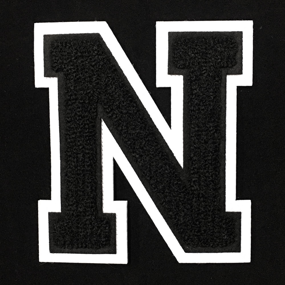 Chenille Stitch Varsity Iron-On Patch by pc, 4-1/2", Black/White, TR ...