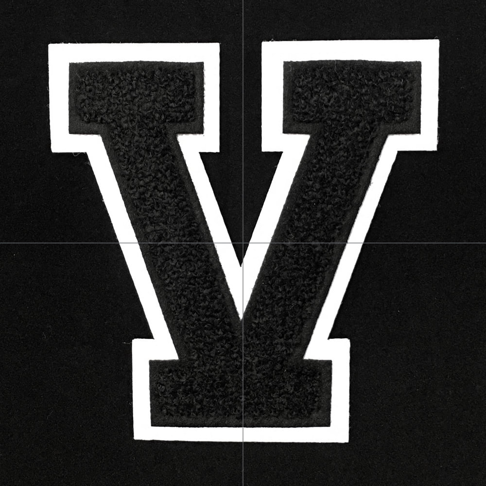 Chenille Stitch Varsity Iron-On Patch by pc, 4-1/2", Black/White, TR ...