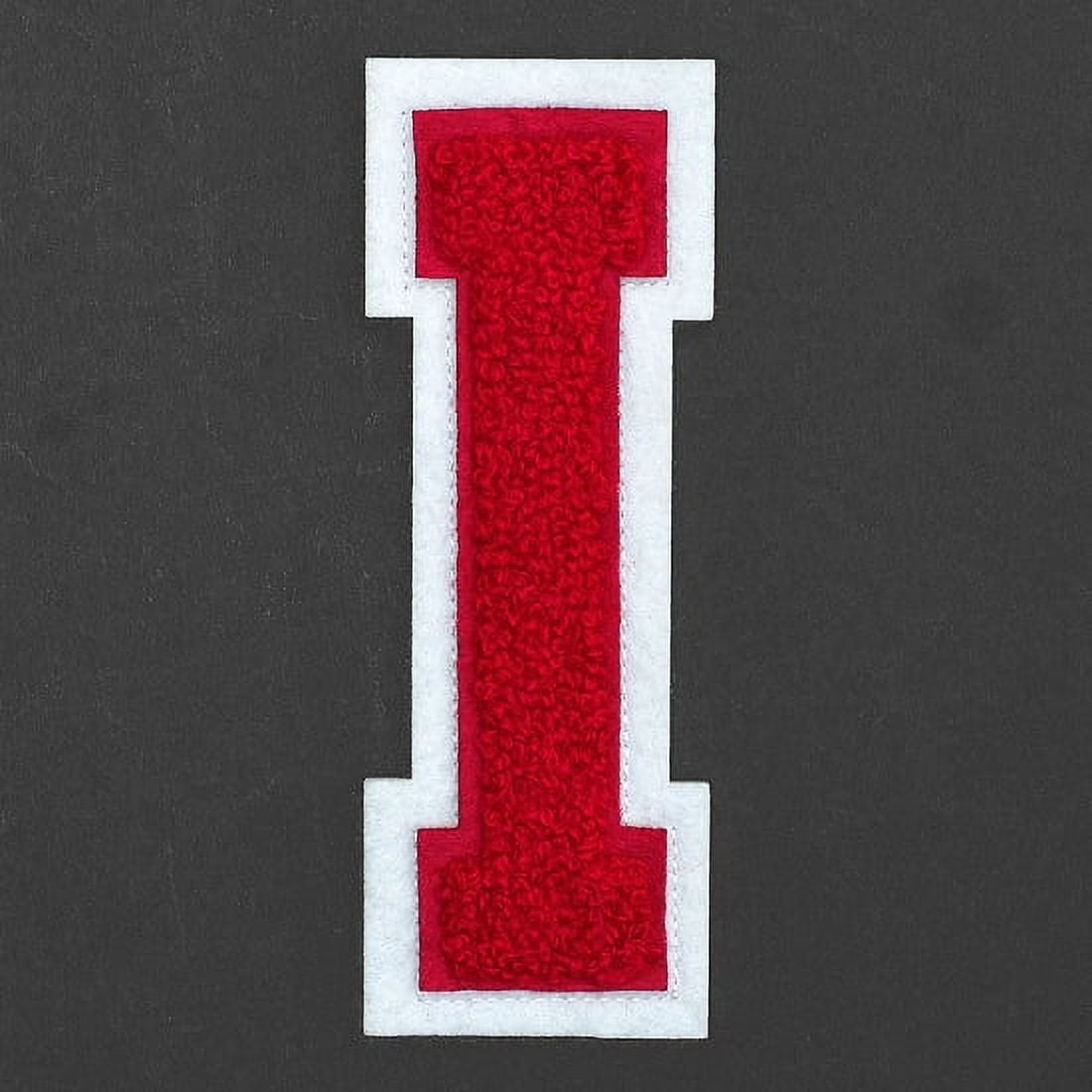 Chenille Stitch Varsity Iron-On Patch by pc, 4-1/2", Red/White, TR ...