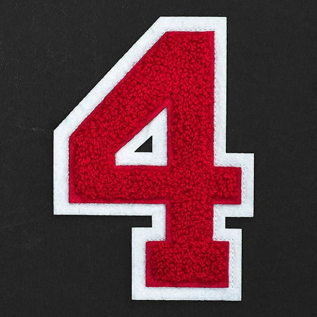 Chenille Stitch Varsity Iron-On Patch by pc, 4-1/2", Red/White, TR ...
