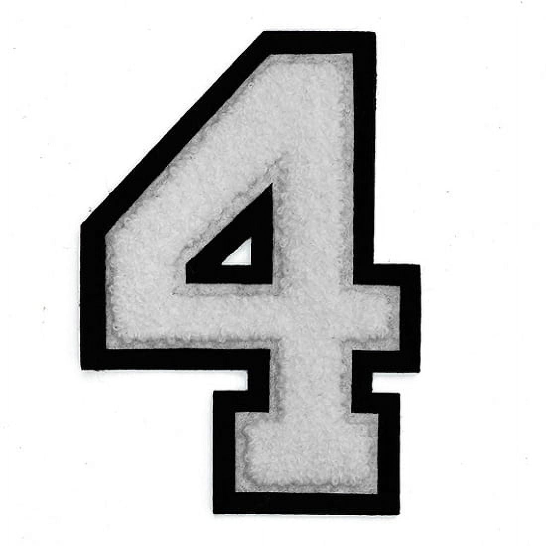 Chenille Stitch Varsity Iron-On Patch by pc, 4-1/2", White/Black, TR ...