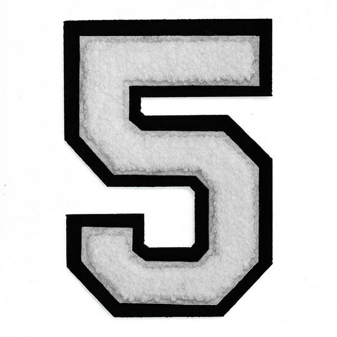 Chenille Stitch Varsity Iron-On Patch by pc, 4-1/2", White/Black, TR ...