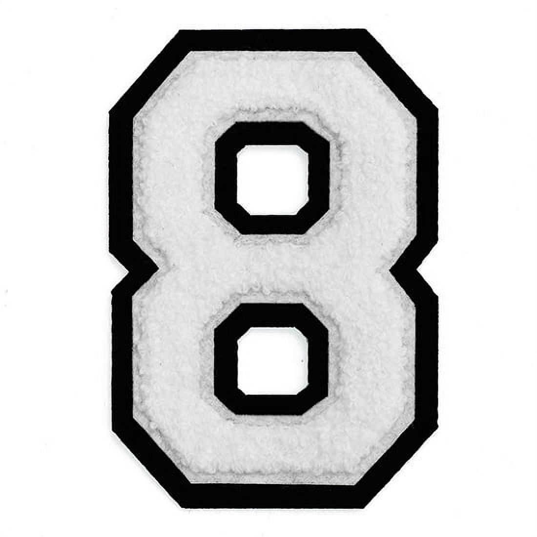 Chenille Stitch Varsity Iron-On Patch by pc, 4-1/2", White/Black, TR ...