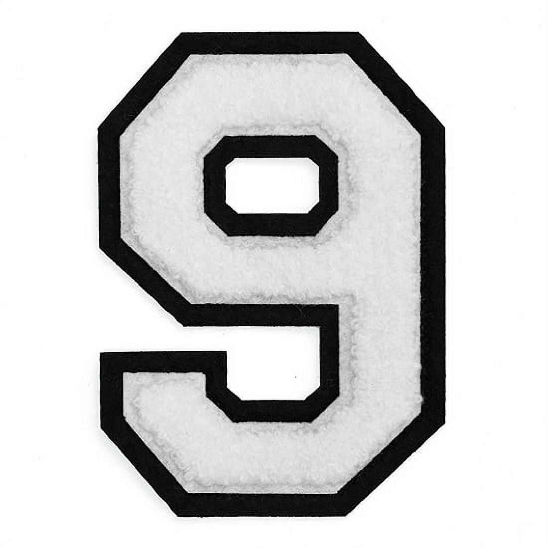 Chenille Stitch Varsity Iron-On Patch by pc, 4-1/2", White/Black, TR ...