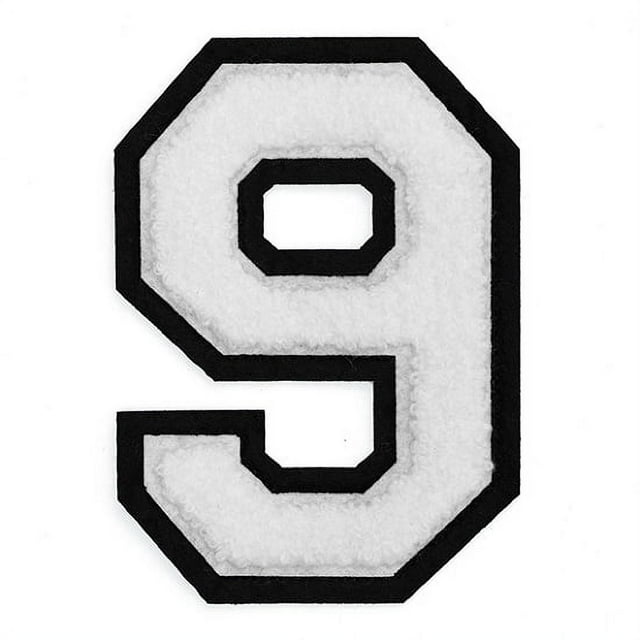 Chenille Stitch Varsity Iron-On Patch by pc, 4-1/2", White/Black, TR ...