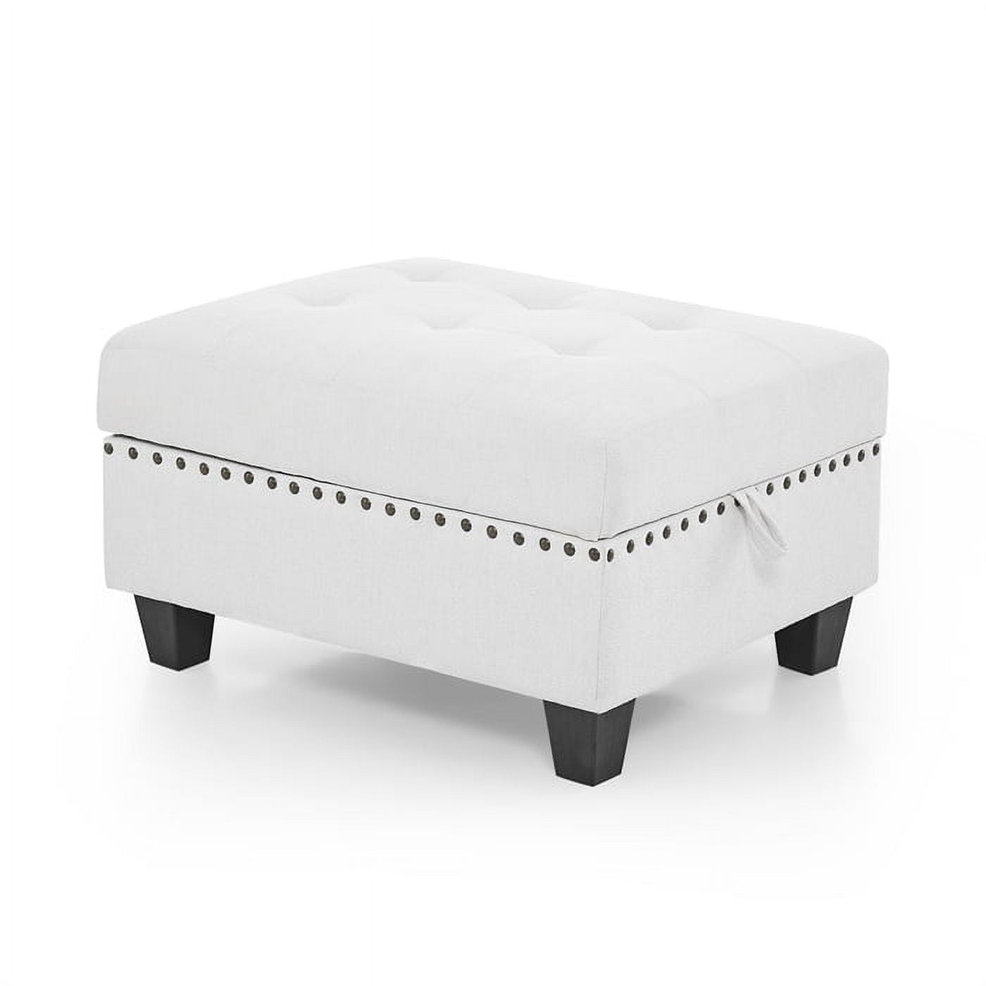 Triple Tree Ottoman, Small Living Room Furniture, Ivory Chenille ...