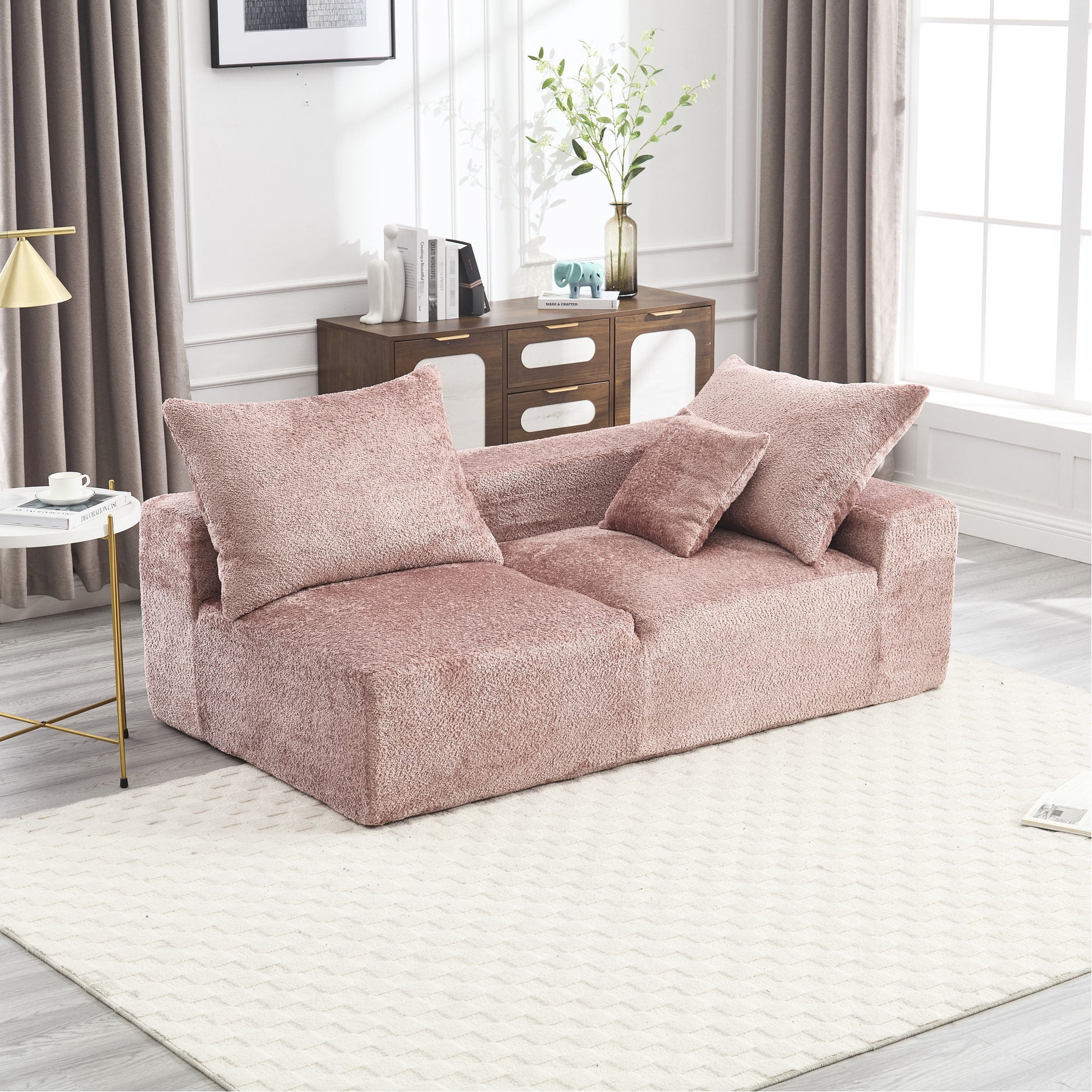 Chenille Two-Person Sofa for Relaxed Work and Leisure in Home Settings ...