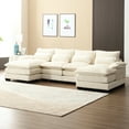 Chenille U-Shape Couch+Sturdy Plywood Frame”-“Apartment Lounging ...